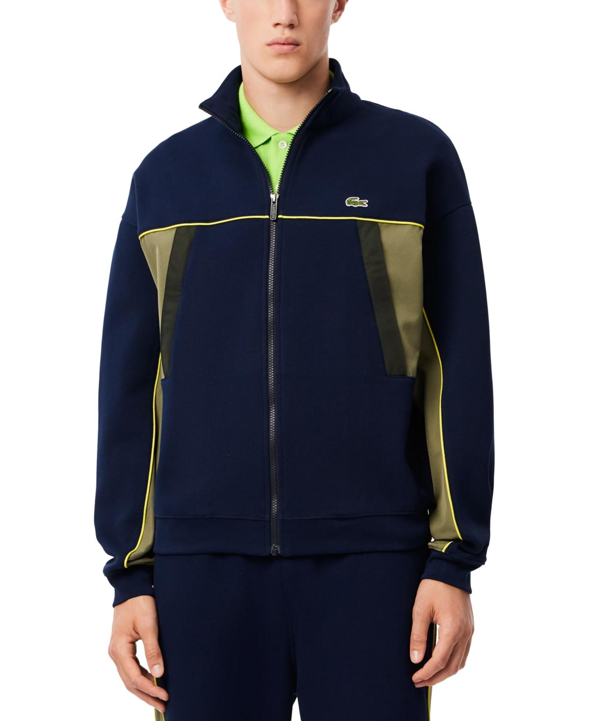 Lacoste Colorblocked Double Face Pique Zip-up Tracksuit Jacket in Blue ...