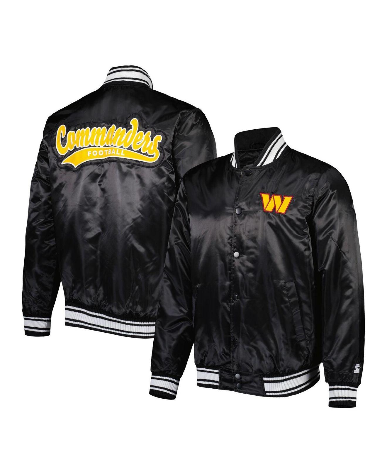 Starter Black Washington Commanders Locker Room Satin Varsity Full-snap ...