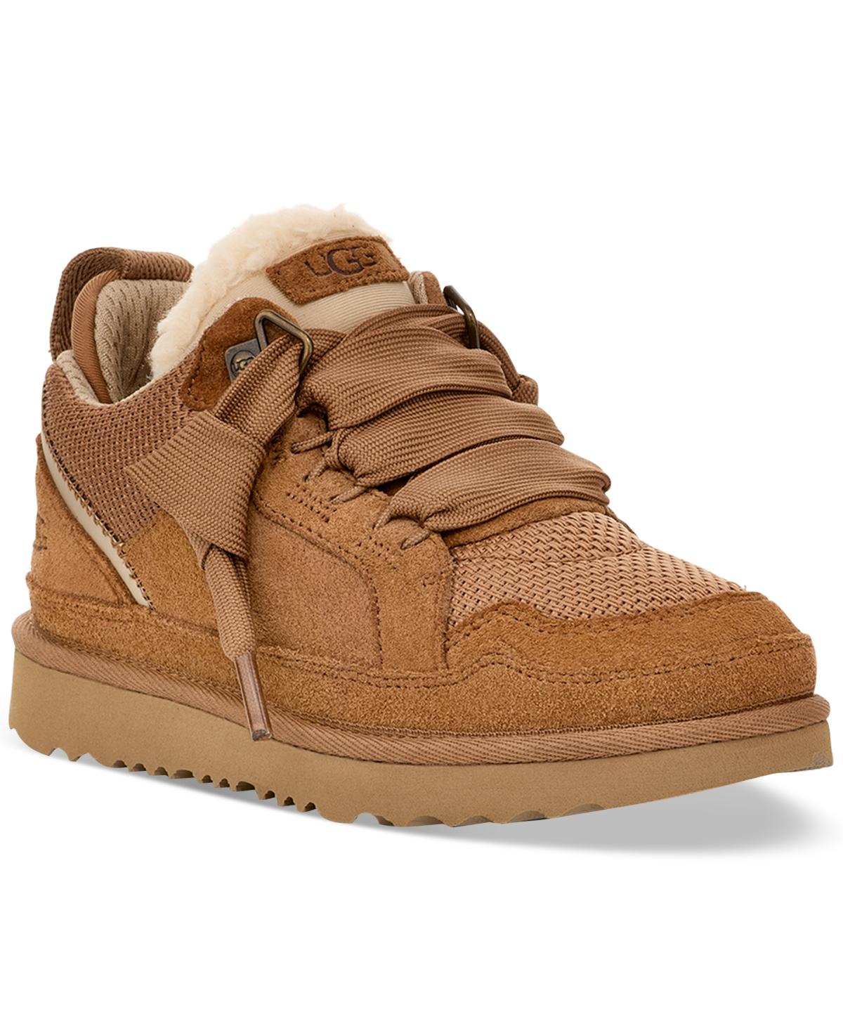 UGG Kids Lowmel Lace up Cozy Sneakers in Brown Lyst