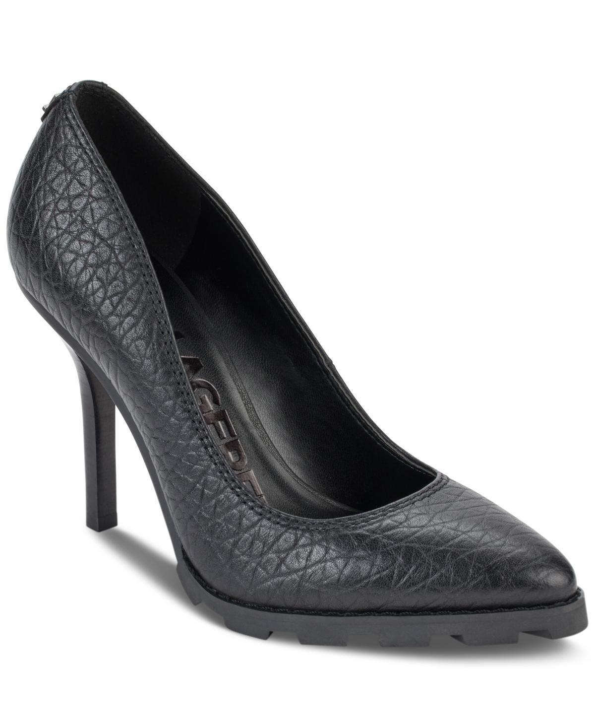 Karl Lagerfeld Madelyn Slip On Pointed Toe Lug Sole Pumps in Black | Lyst