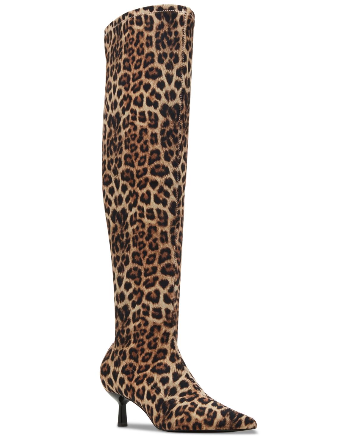 Madden Girl Deserai Over-the-knee Kitten Heel Boots in Brown | Lyst