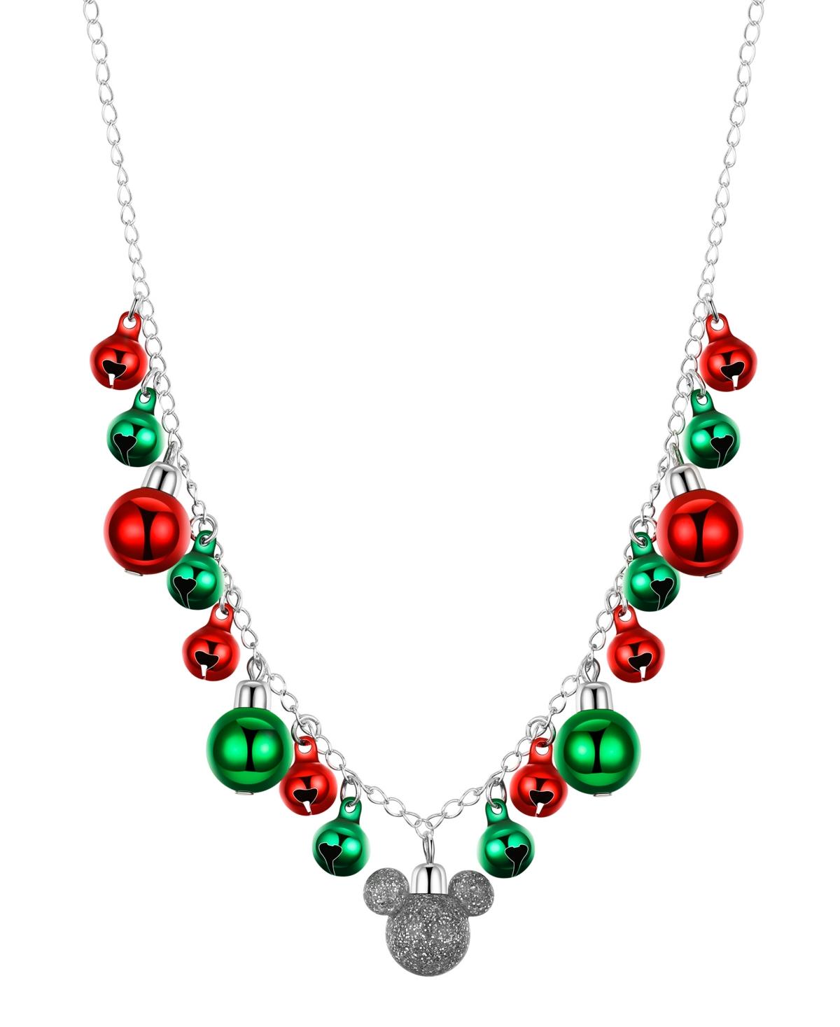 Disney Multi Color Glitter Mickey Mouse Jingle Bells Necklace in Red | Lyst