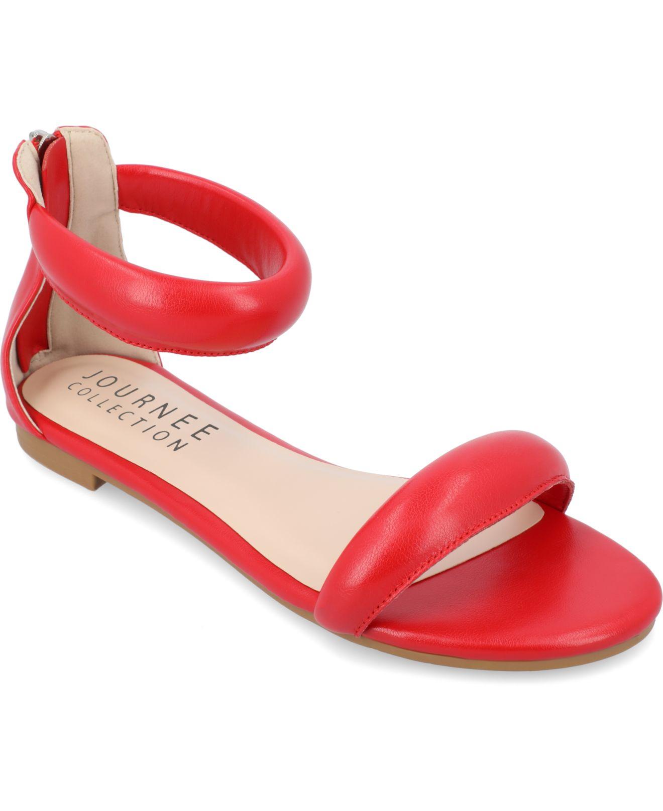 Journee Collection Peytonn Puff Sandals in Red | Lyst