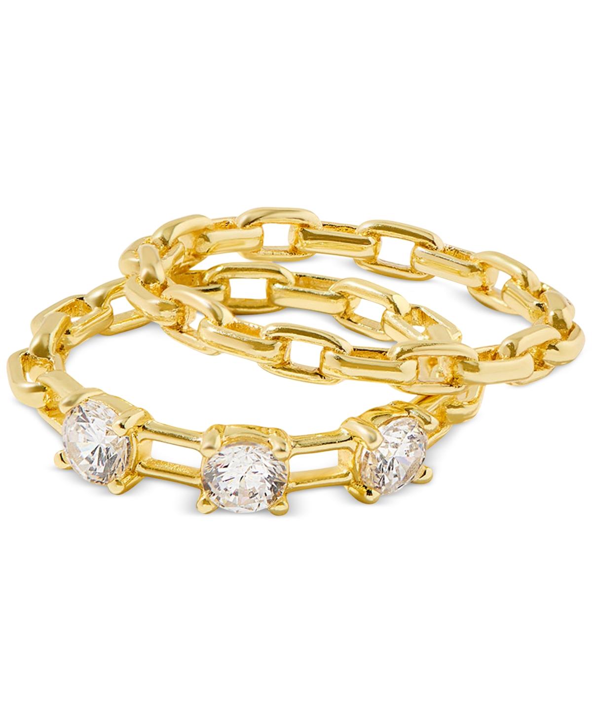 Kendra Scott Gold-tone 2-pc. Set Crystal Openwork Stack Rings in ...