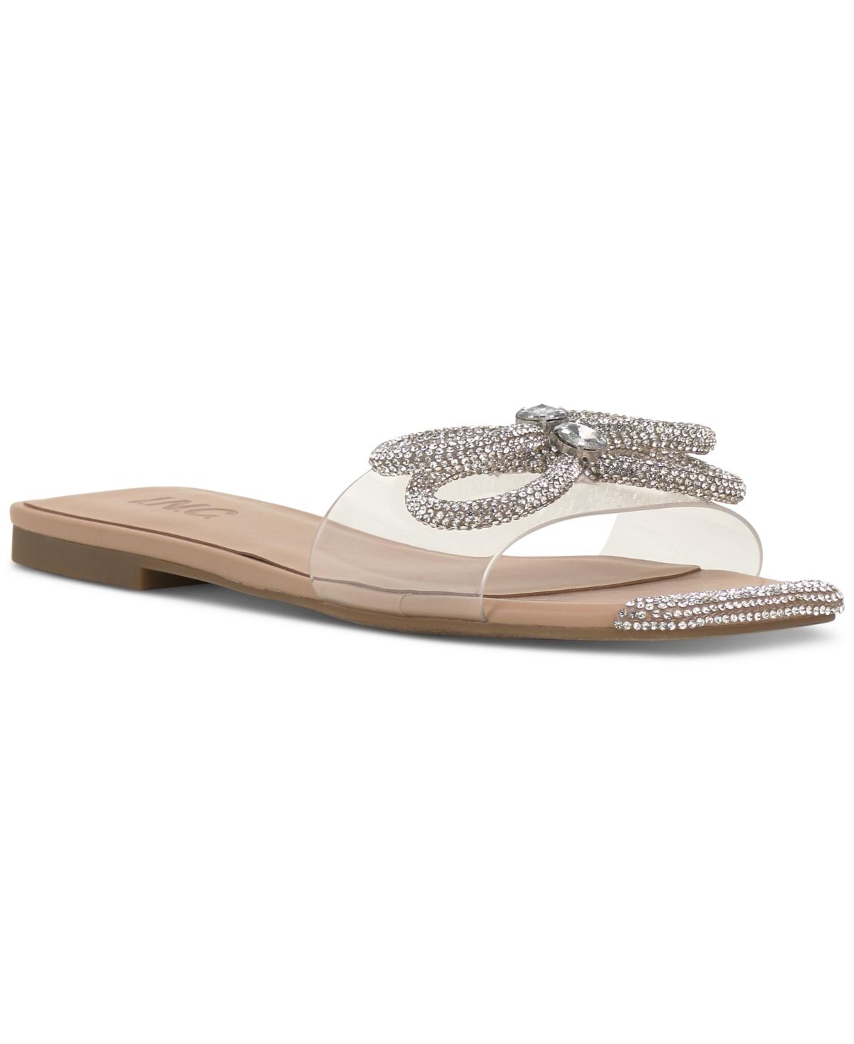 INC International Concepts Plora Embellished Slide Sandals in White | Lyst