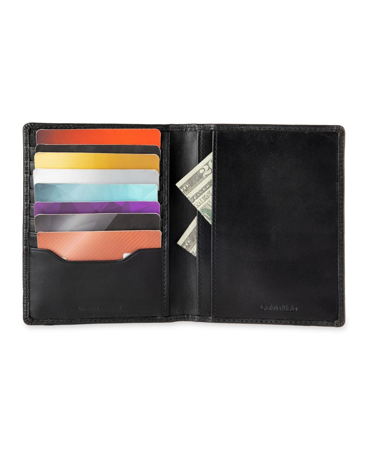 Calvin Klein Leather Passport Wallet in Black for Men Lyst