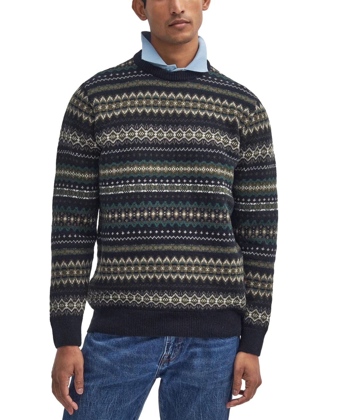 Barbour Case Classic-fit Fair Isle Wool Crewneck Sweater in Gray for ...
