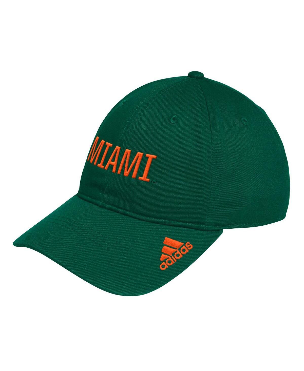 adidas Miami Hurricanes Locker Room Wordmark Slouch Adjustable Hat in ...