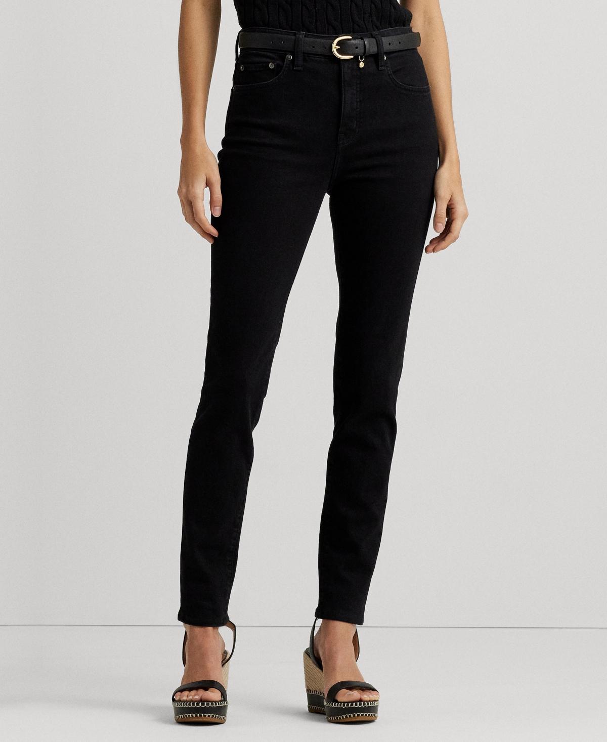 Ralph Lauren High-rise Skinny Ankle Jeans in Black | Lyst