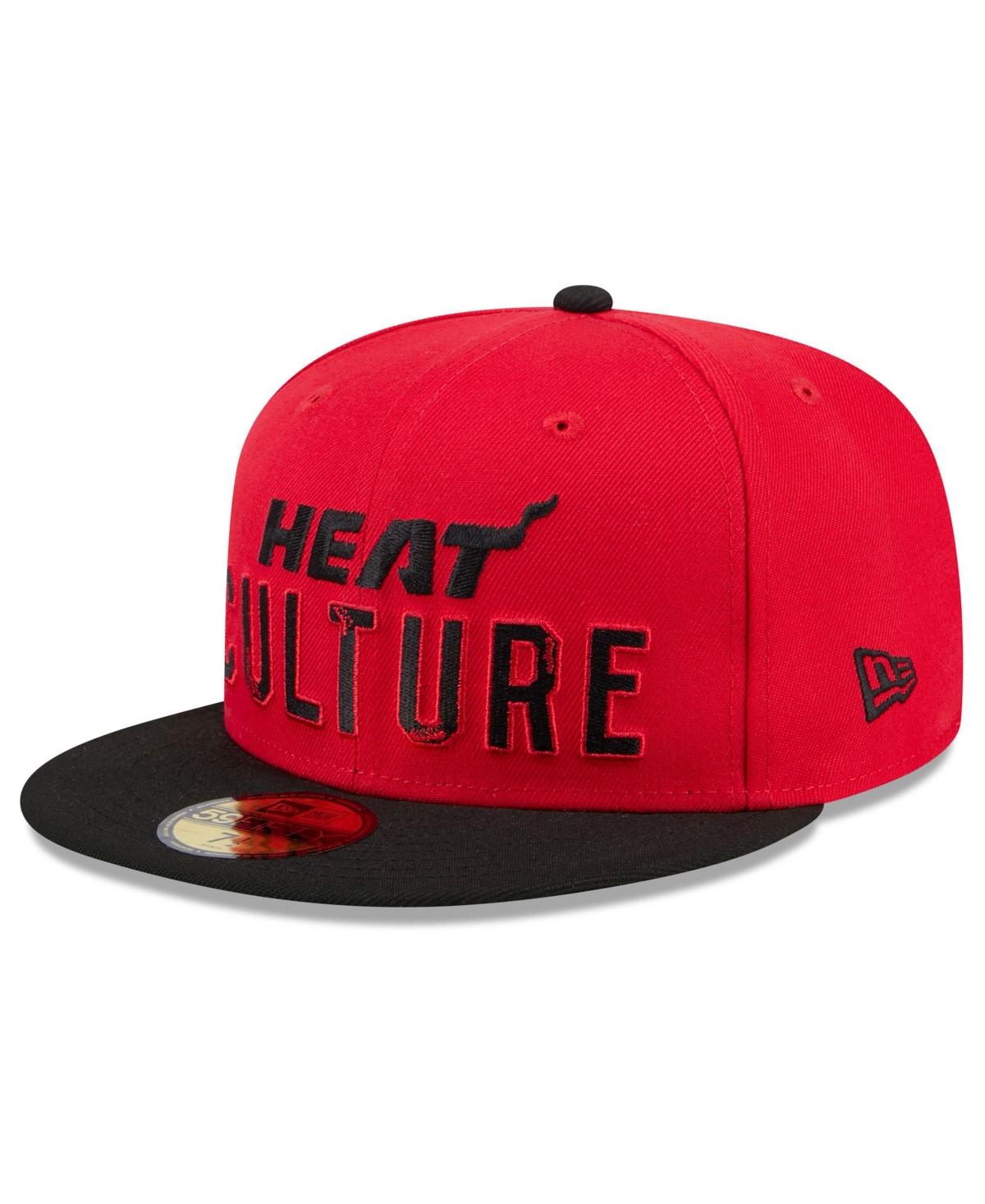 KTZ Miami Heat 2024/25 City Edition 59fifty Fitted Hat in Red for Men ...