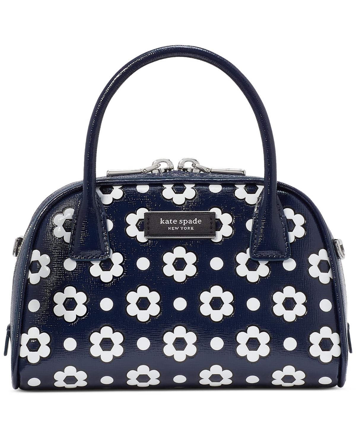 Kate Spade Sam Icon Daisy Dot Embossed Saffiano Leather Mini Duffle Bag ...