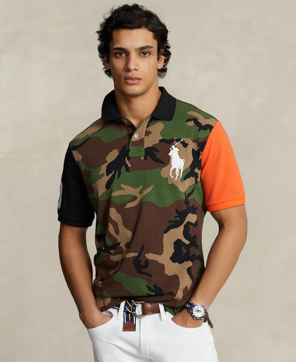 Polo Ralph Lauren Custom Slim Fit Big Pony Mesh Polo Shirt in Brown for Men | Lyst