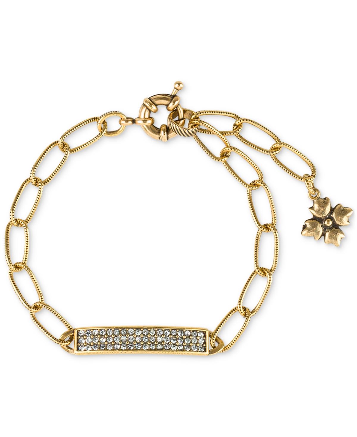 Patricia Nash Gold-tone Crystal Pave Sparkle Bar Open Link Chain ...