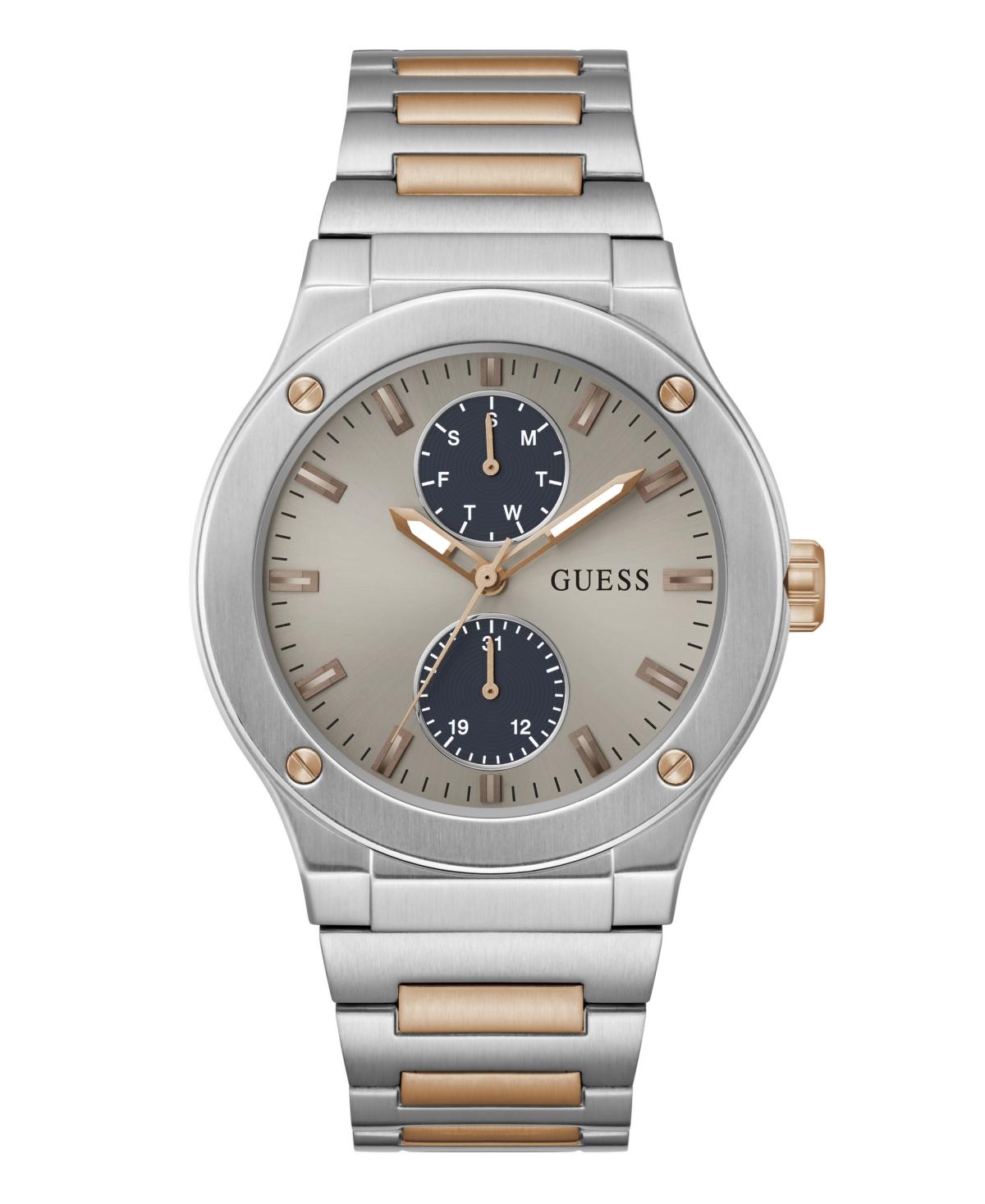 Guess Multi-function Two-tone Stainless-steel Watch 45mm in Gray for ...