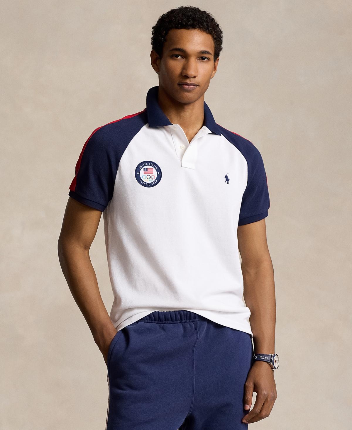 Polo Ralph Lauren Team Usa Custom Slim-fit Mesh Polo Shirt in Blue for Men | Lyst