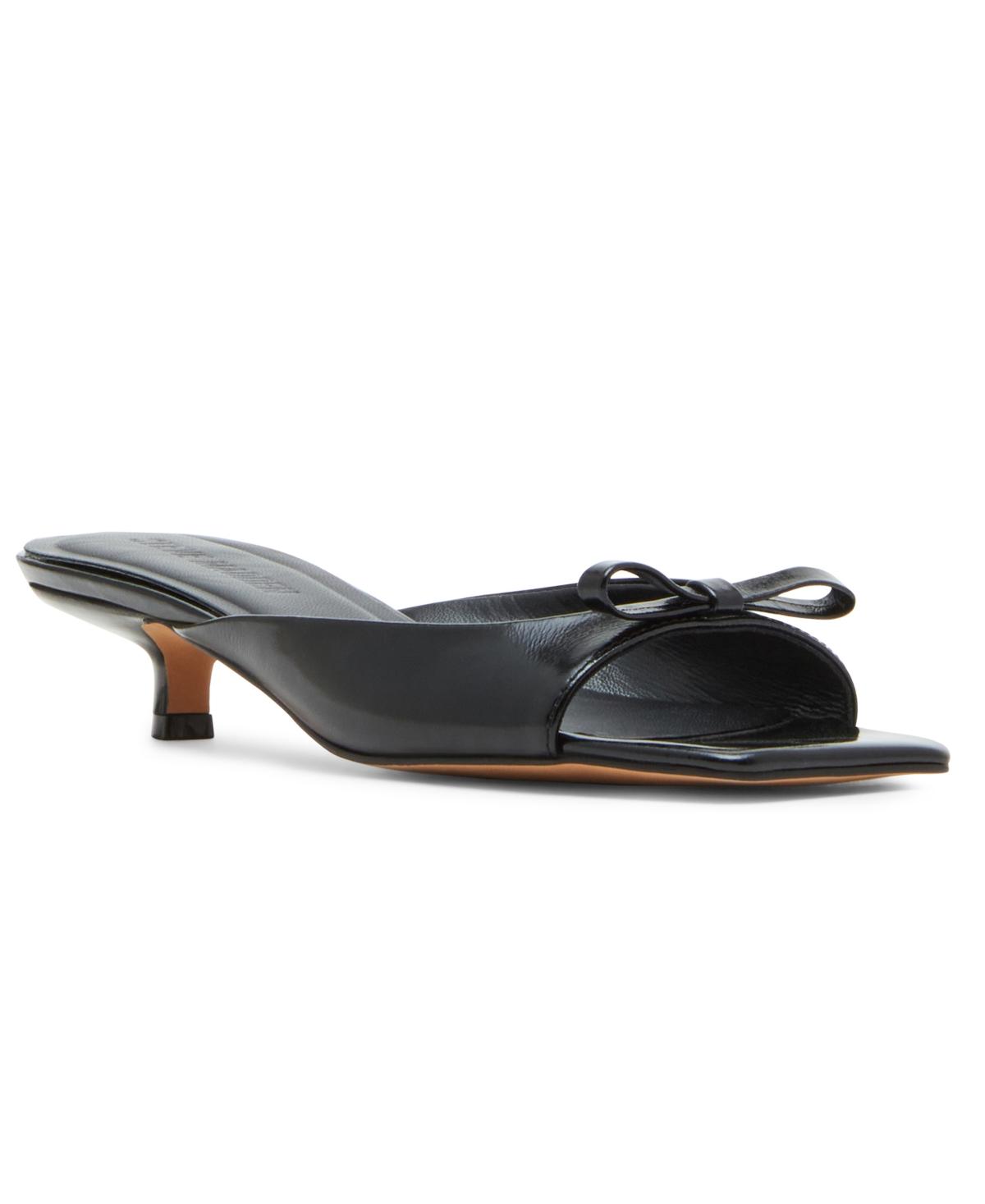 Steve Madden Meme Bow Detailed Kitten-heel Sandals in Black | Lyst