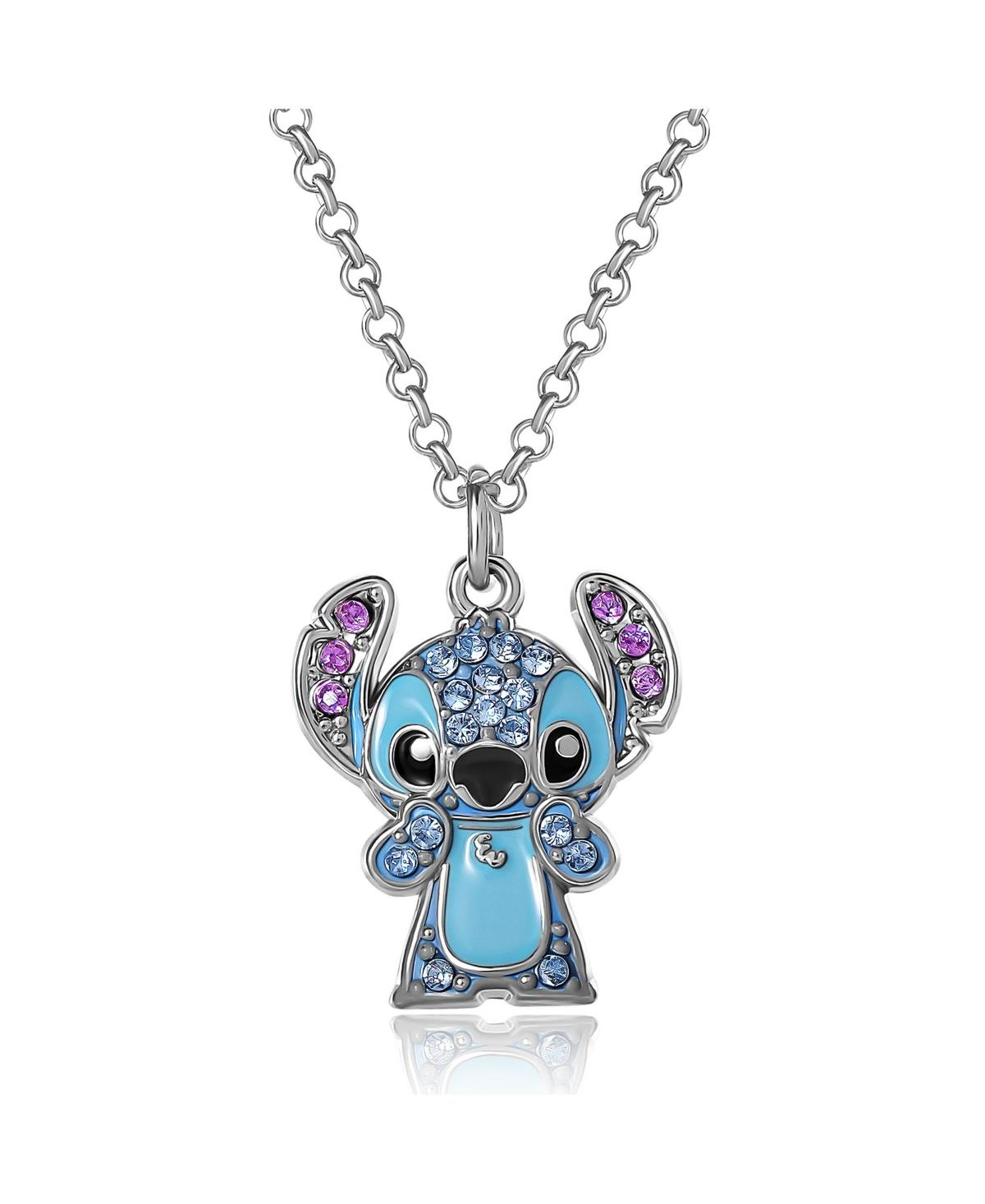 Disney Lilo & Stitch Pave Crystal Pendant Necklace in Blue | Lyst
