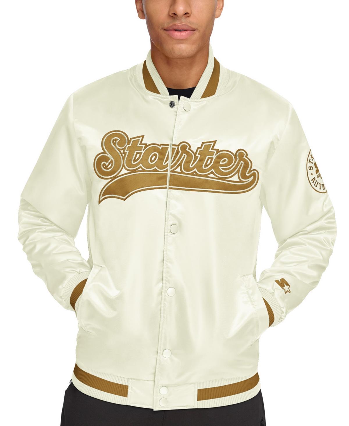 Starter Classic-fit Satin Varsity Bomber Jacket in Natural for Men | Lyst