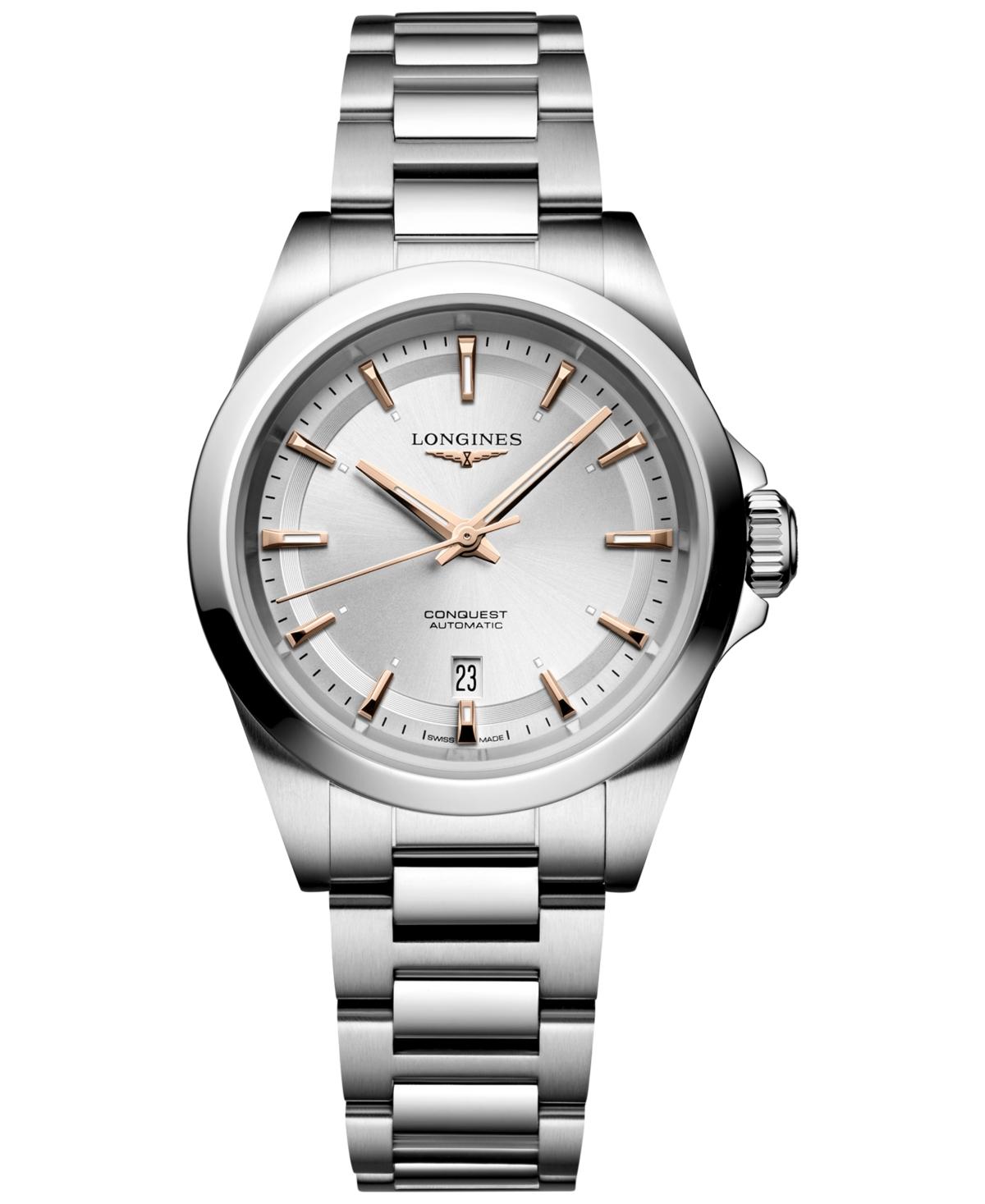 Longines Swiss Automatic Conquest Stainless Steel Bracelet Watch 30mm ...