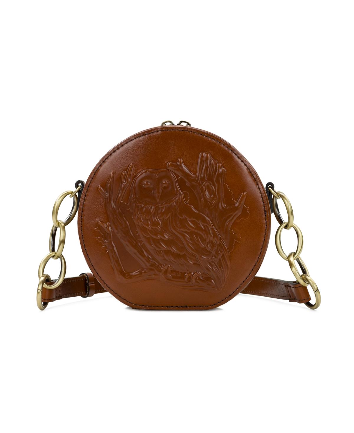 Patricia Nash Owl Tooled Leather Devonia Round Crossbody Bag in Brown ...
