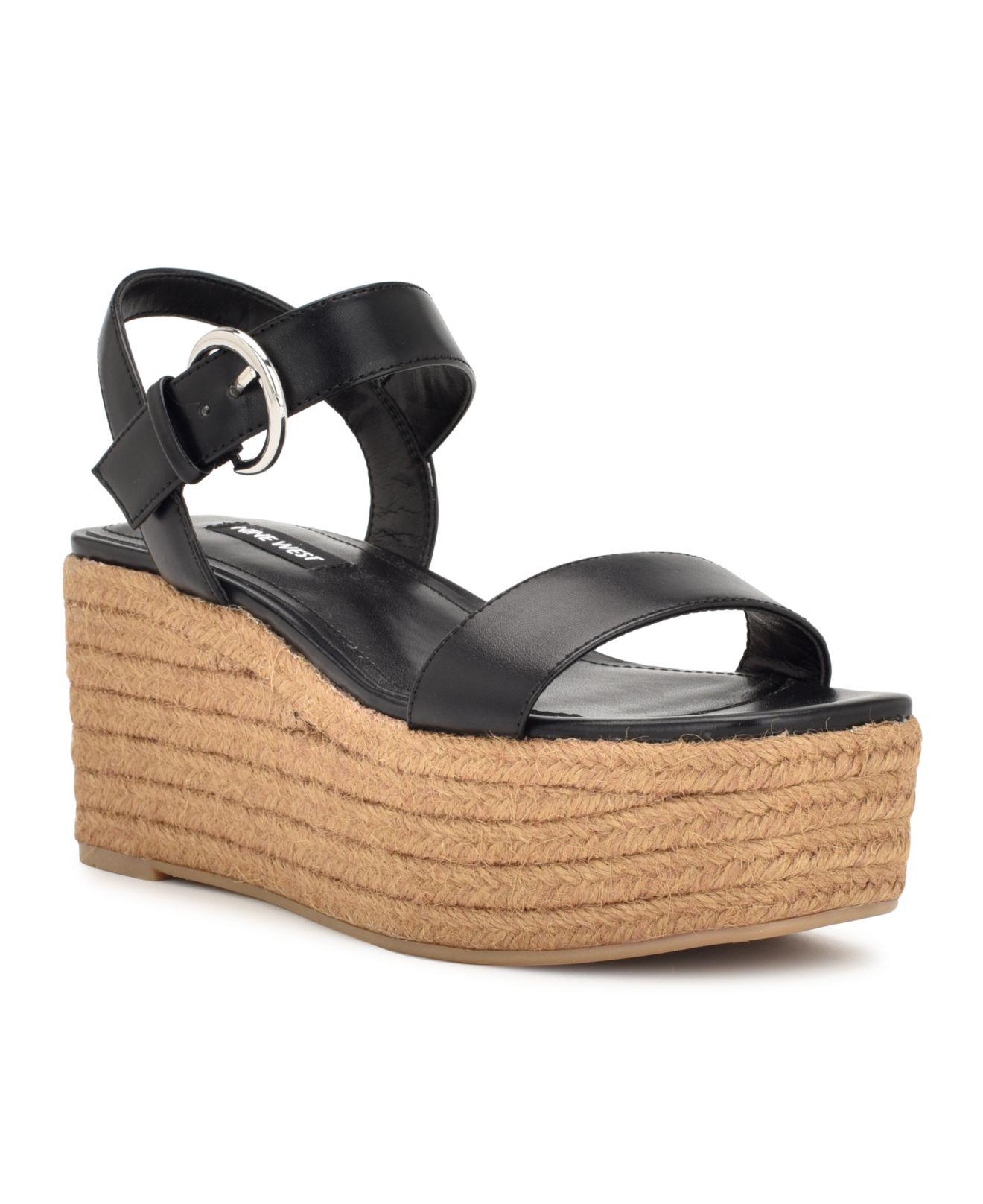 Nine West Nillo Espadrille Wedge Dress Sandals In Black Lyst