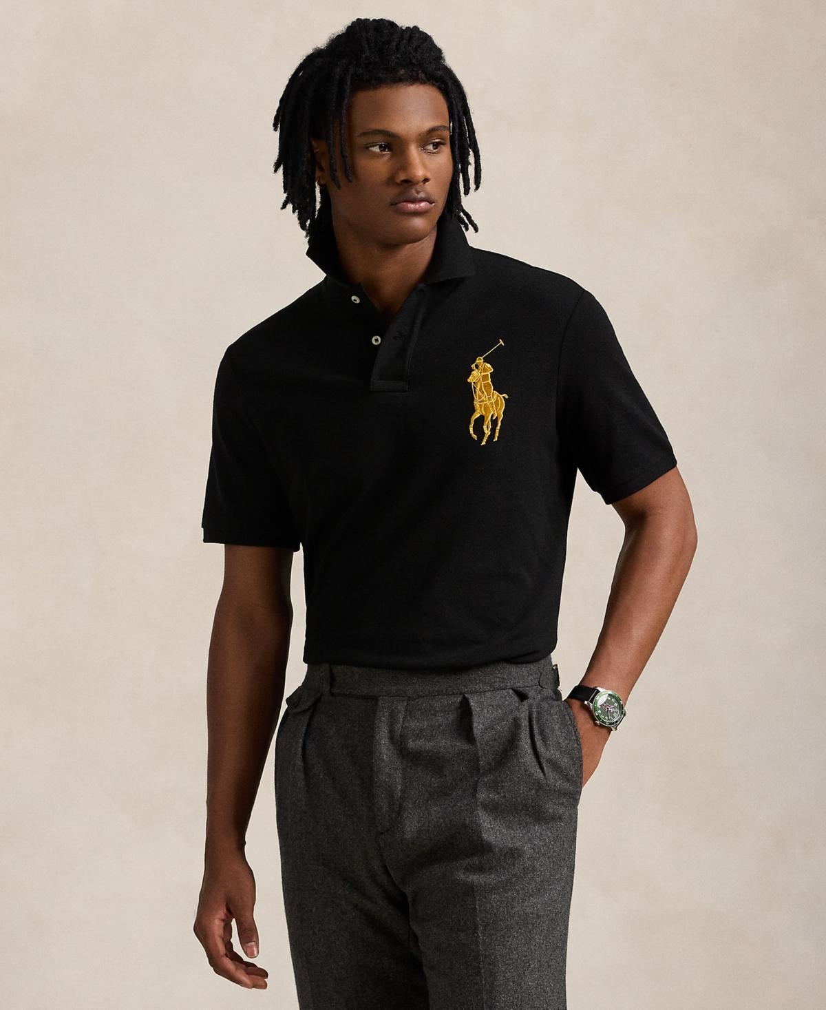 Polo Ralph Lauren Classic-fit Big Pony Mesh Polo Shirt in Black for Men | Lyst