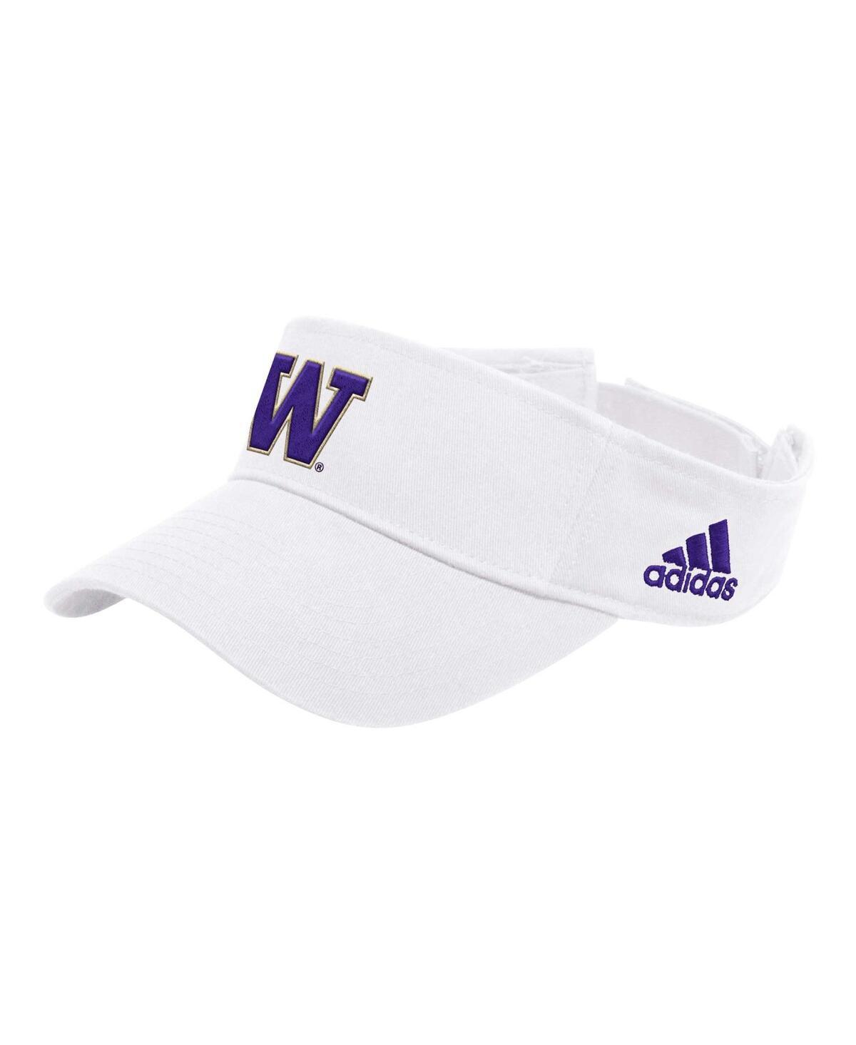 adidas Washington Huskies Locker Room Team Adjustable Visor in White ...