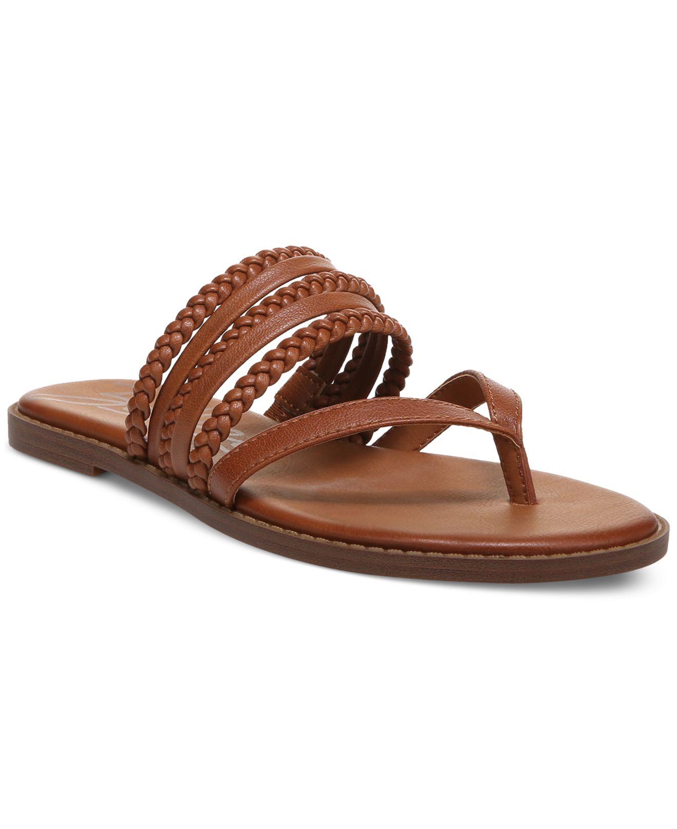 Zodiac Cary Braided Strappy Thong Flip Flop Slide Sandals In Brown Lyst