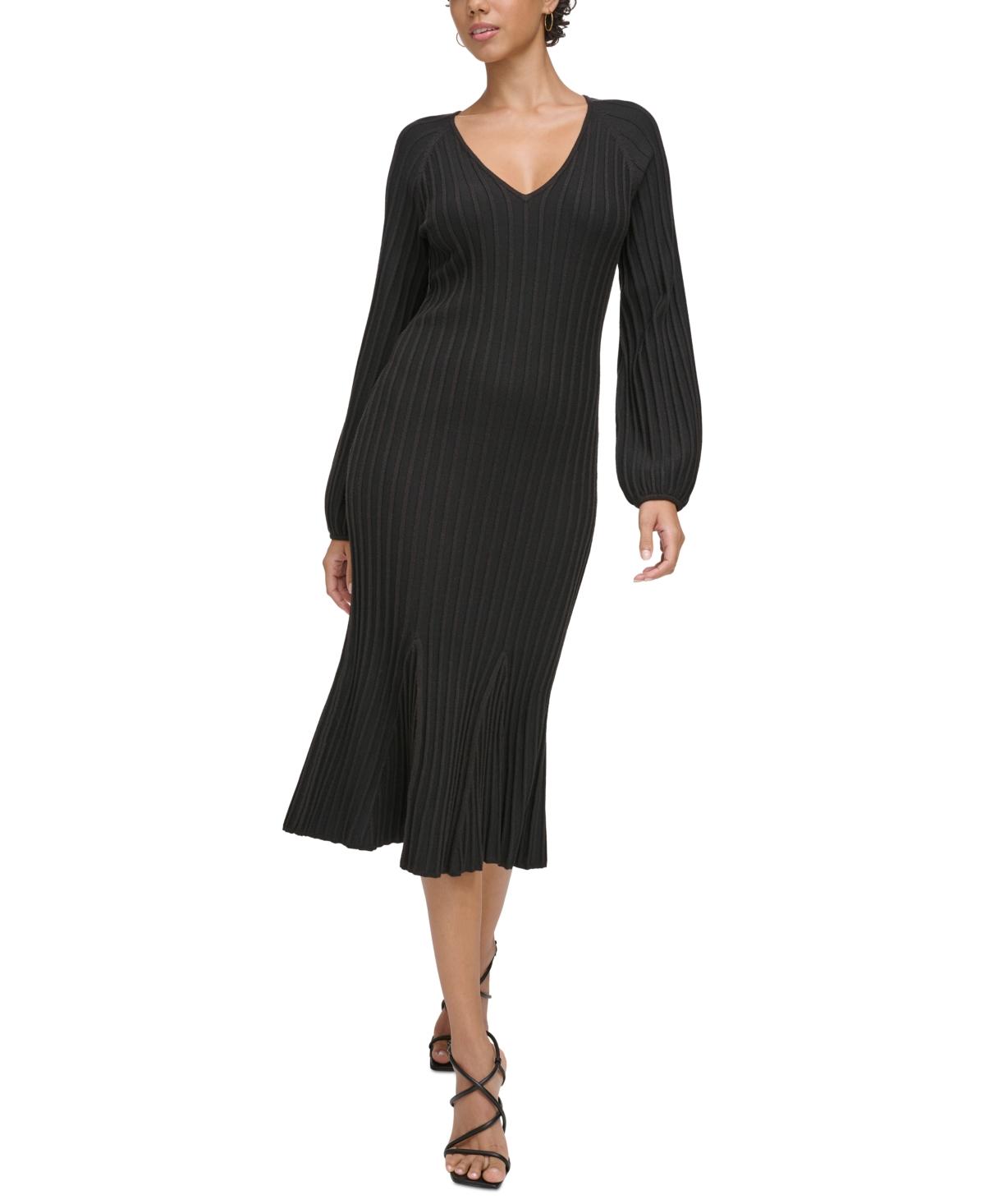 Donna Karan Ribbed Sweater Dress In Black Lyst