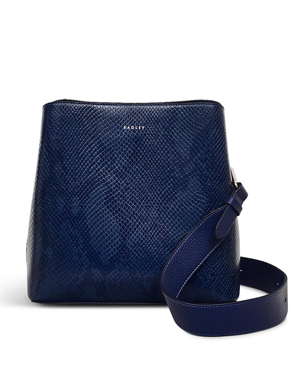 Radley Dukes Place Icon Faux Lizard Zip Top Crossbody Bag in Blue | Lyst