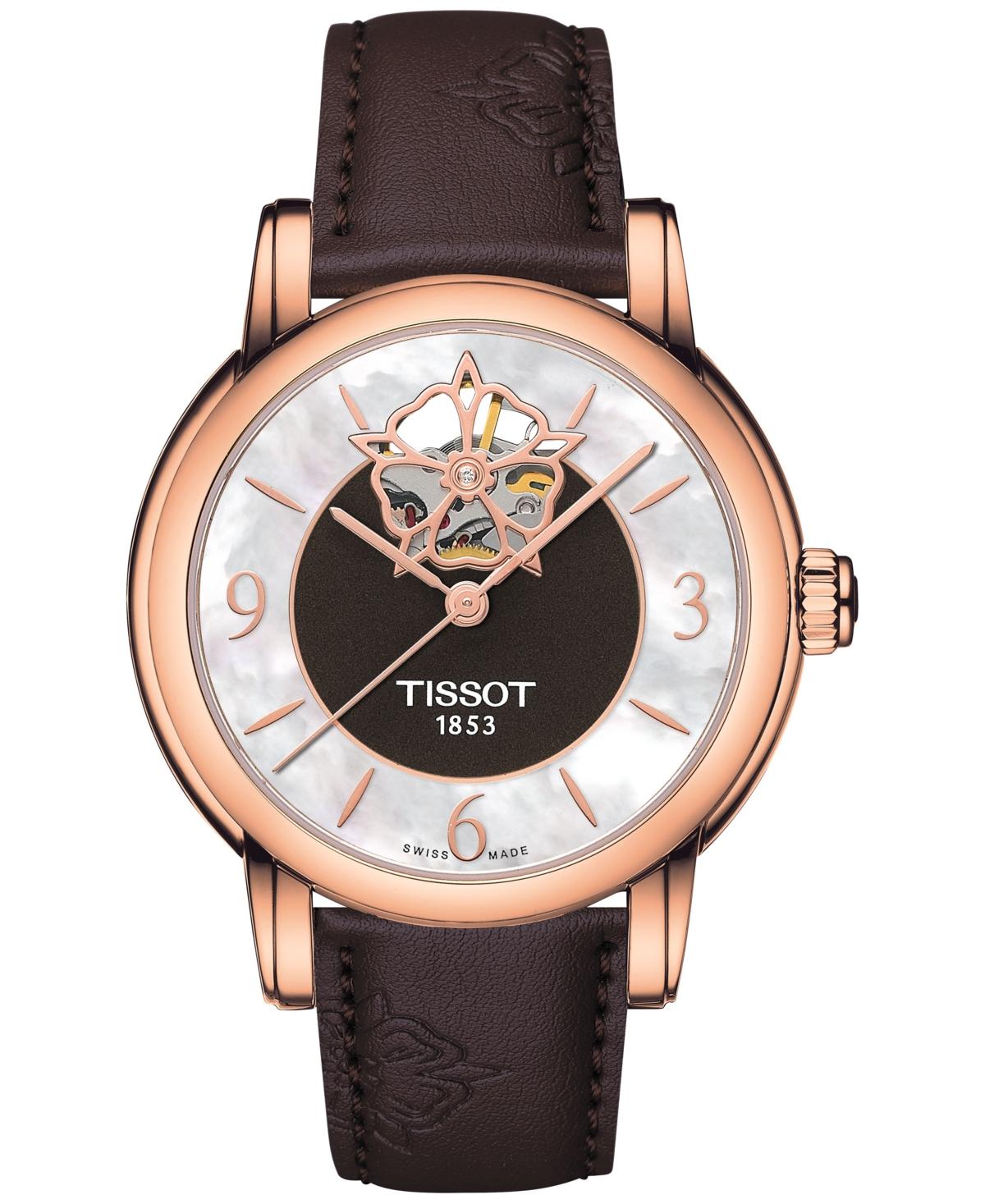 Tissot Swiss Automatic Lady Heart Powermatic 80 Diamond Accents Brown ...