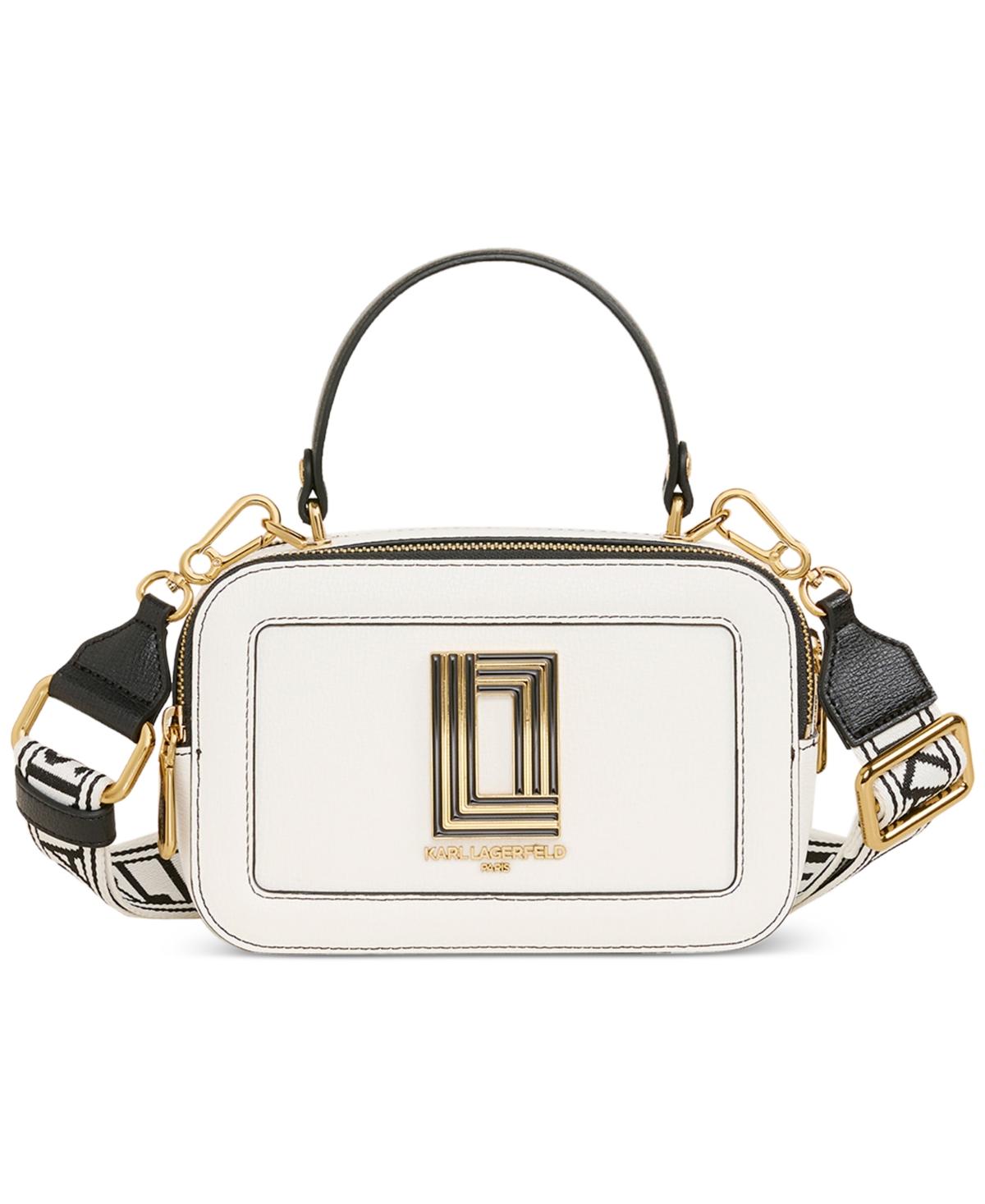 Karl Lagerfeld Simone Small Leather Crossbody in Metallic | Lyst
