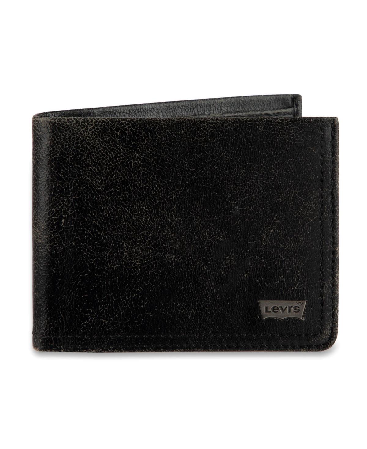 Levi's Rfid rugged Leather Passcase Bifold Wallet in Black for Men | Lyst