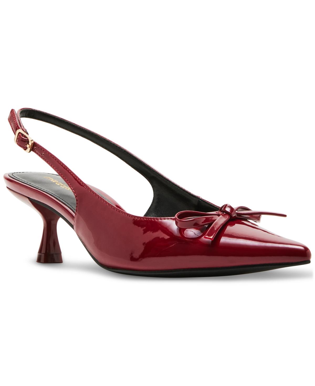 Madden Girl Vogue Bow Slingback Kitten-heel Pumps in Red | Lyst