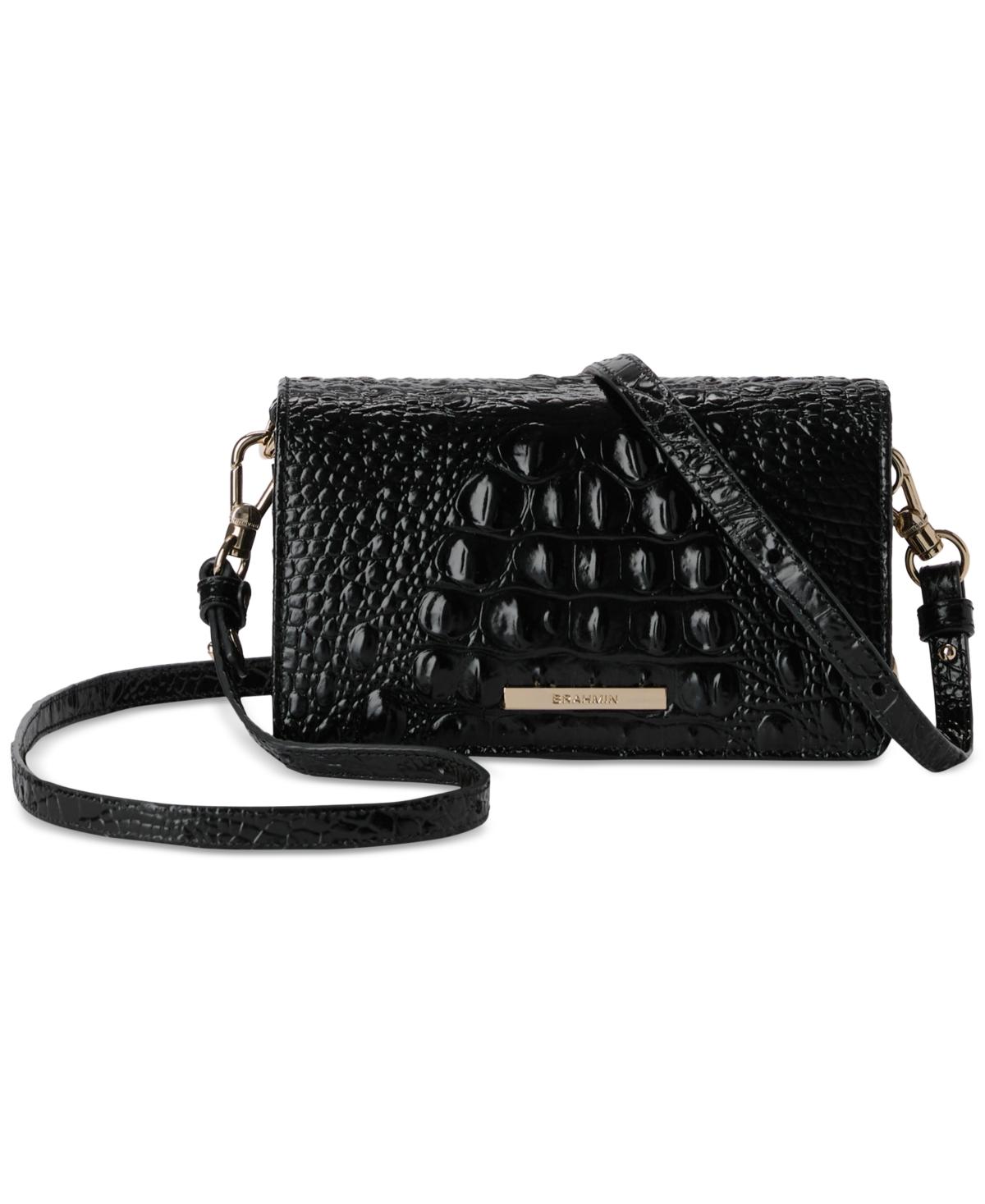 Brahmin Minuette Melbourne Mini Leather Crossbody Bag in Black | Lyst