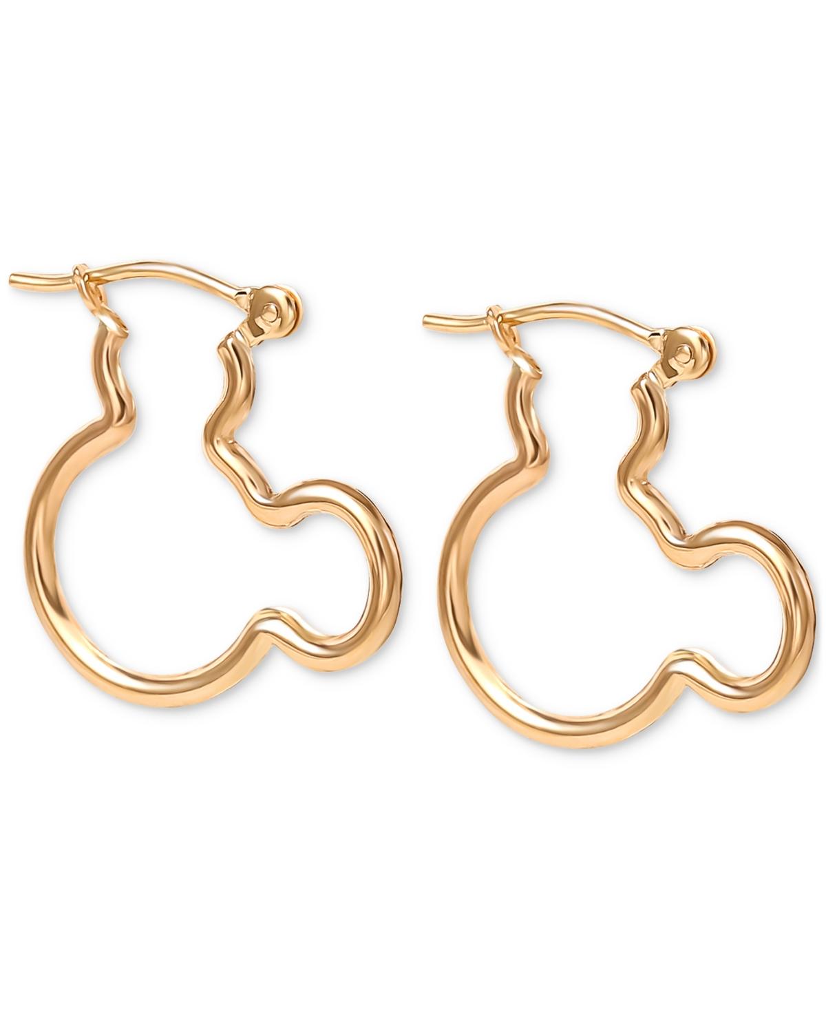 Disney Mickey Mouse Silhouette Small Hoop Earrings in Metallic | Lyst