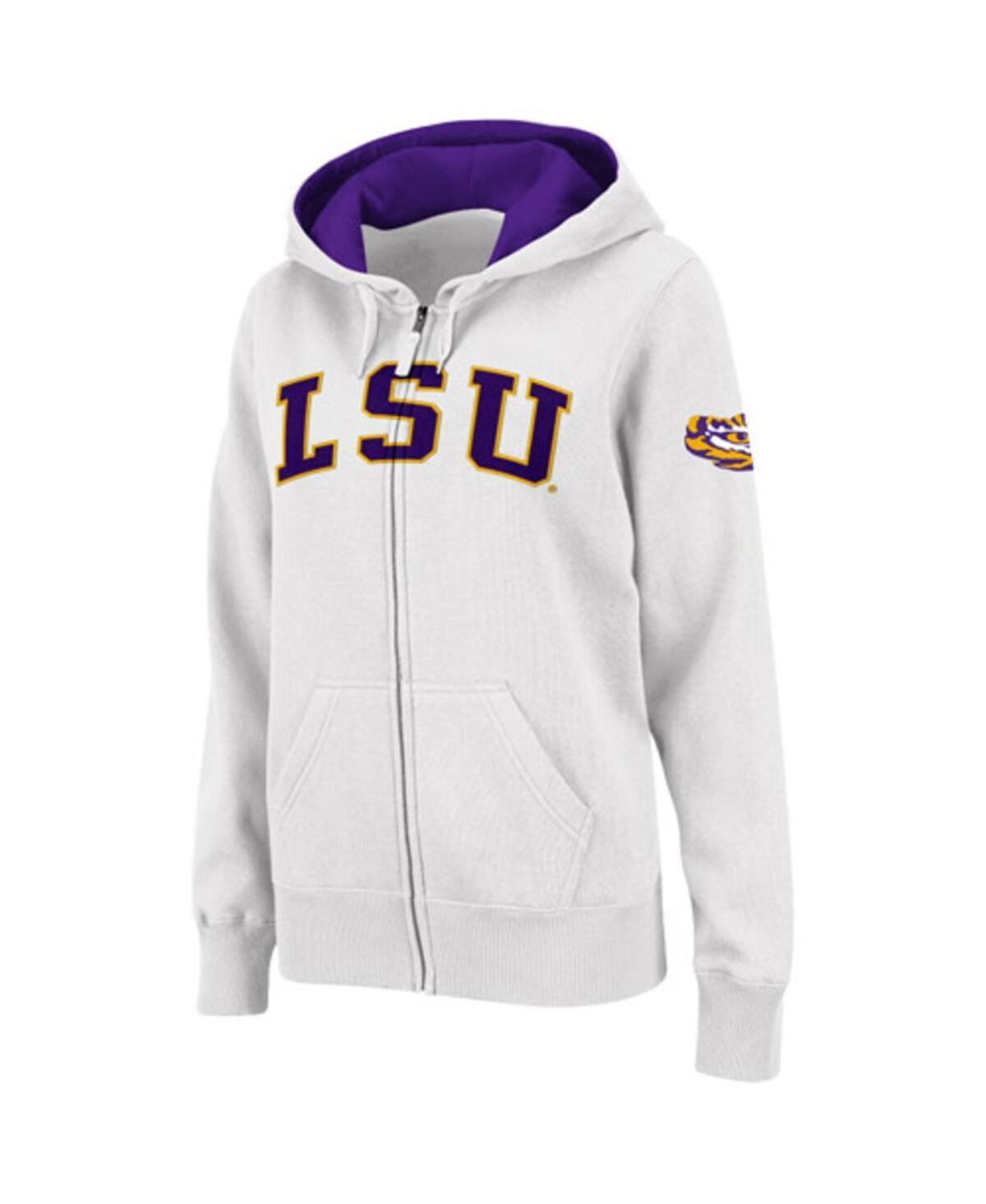 Colosseum Athletics Lsu Tigers Arched Name Full-zip Hoodie in White | Lyst