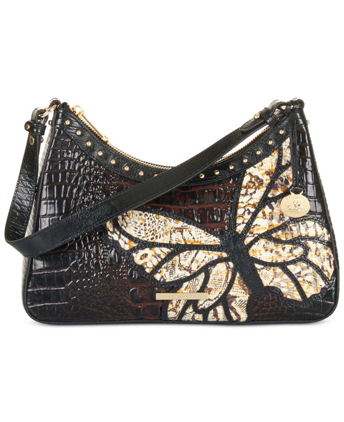 Brahmin Esme Cocoa Gala Leather Shoulder in Black | Lyst