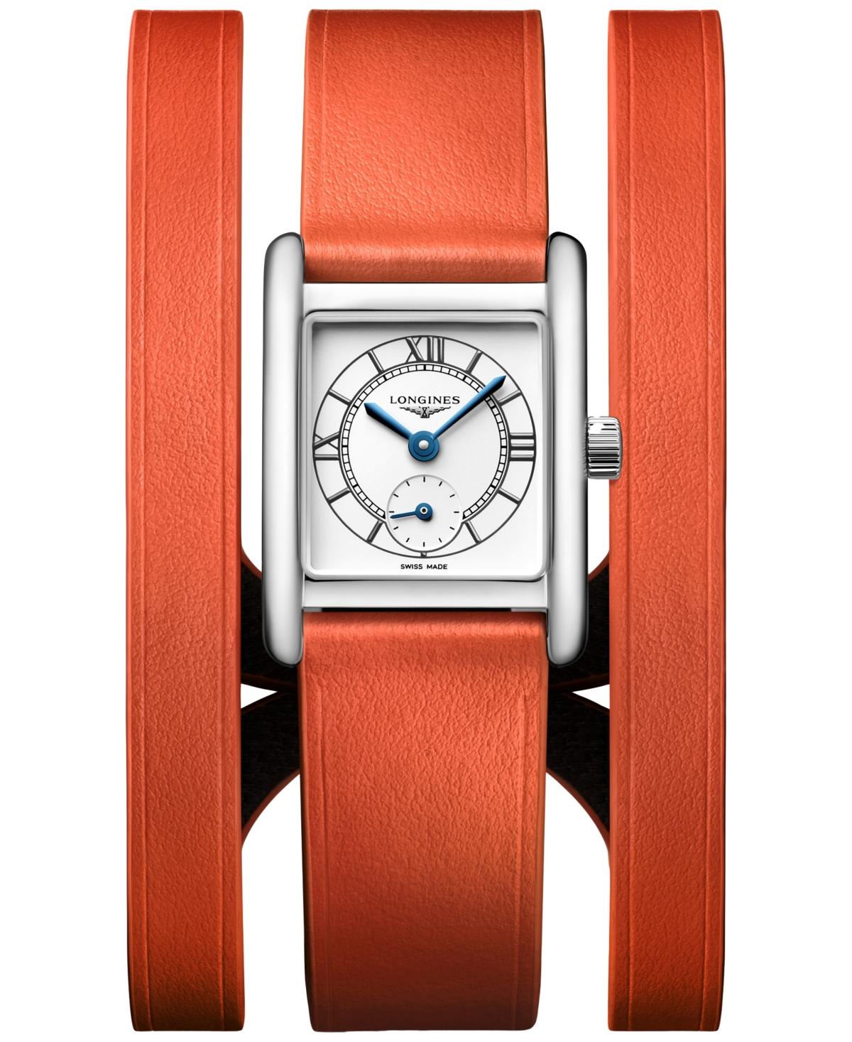 Longines Swiss Mini Dolcevita Orange Three-row Leather Strap Watch 29mm ...