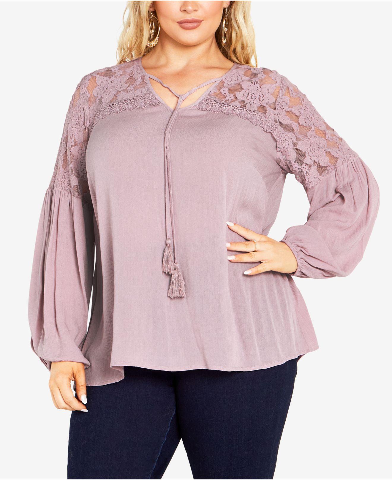Pink Plus Size Lace Top