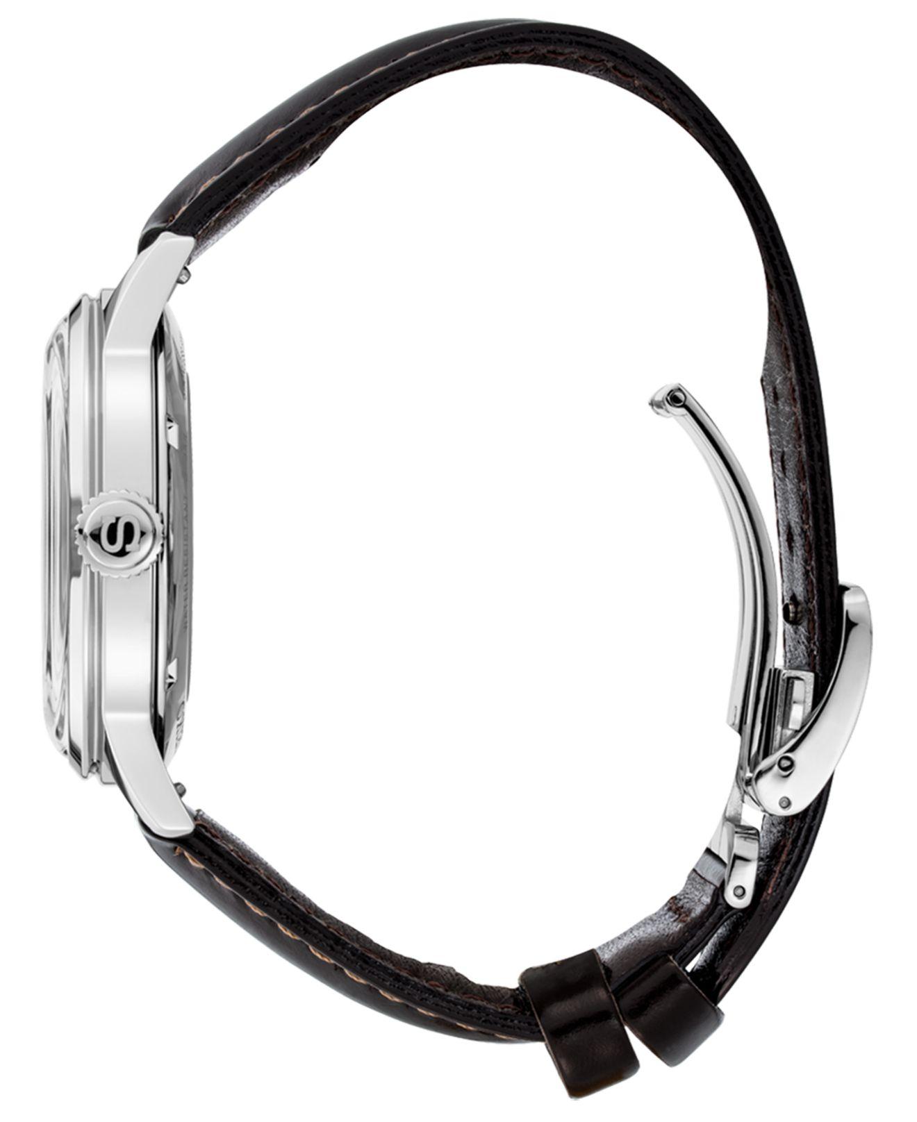 Seiko Automatic Presage Brown Leather Strap Watch 40.5mm for Men - Lyst