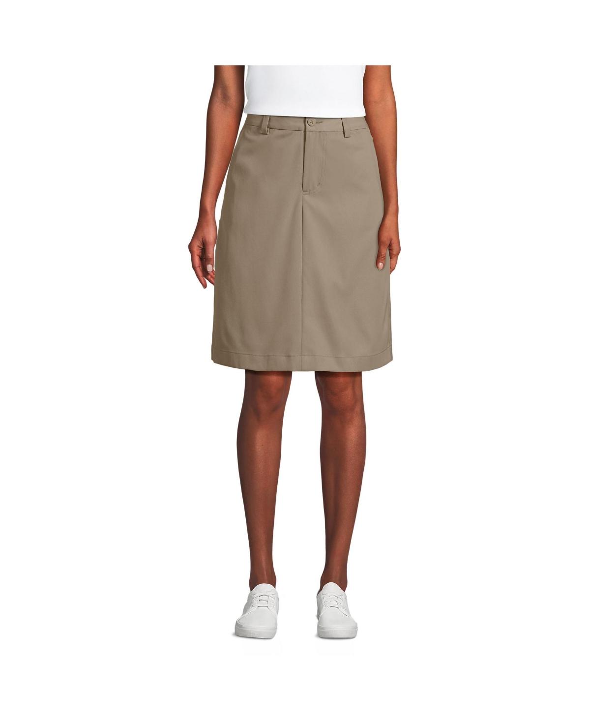 Lands' End Active Performance Chino Skort Top Of The Knee in Natural | Lyst