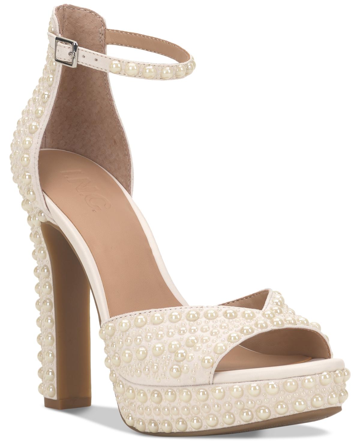 INC International Concepts Ninel Platform Sandals in Metallic | Lyst