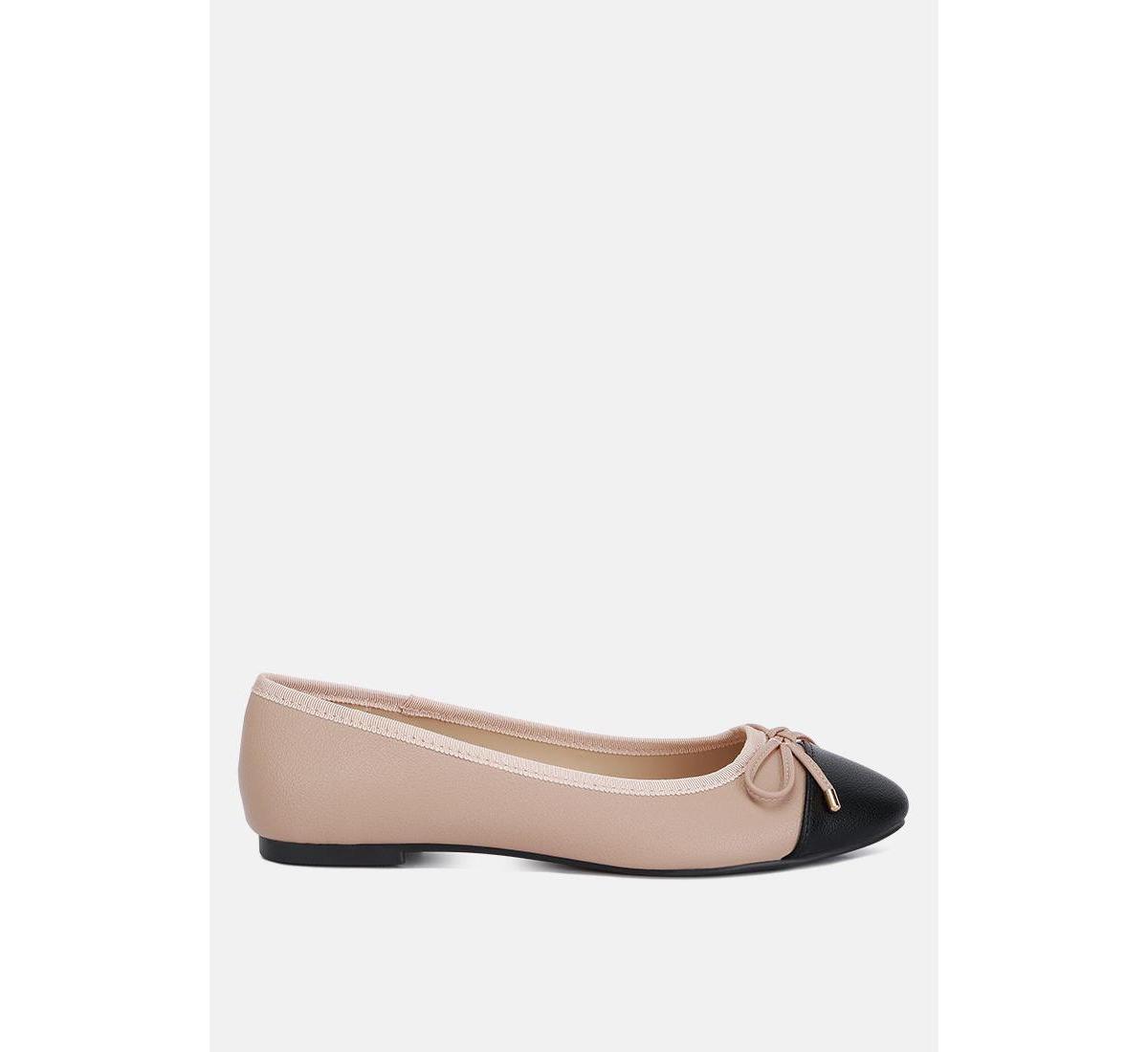 LONDON RAG Minato Two Tone Ballet Flats in White | Lyst