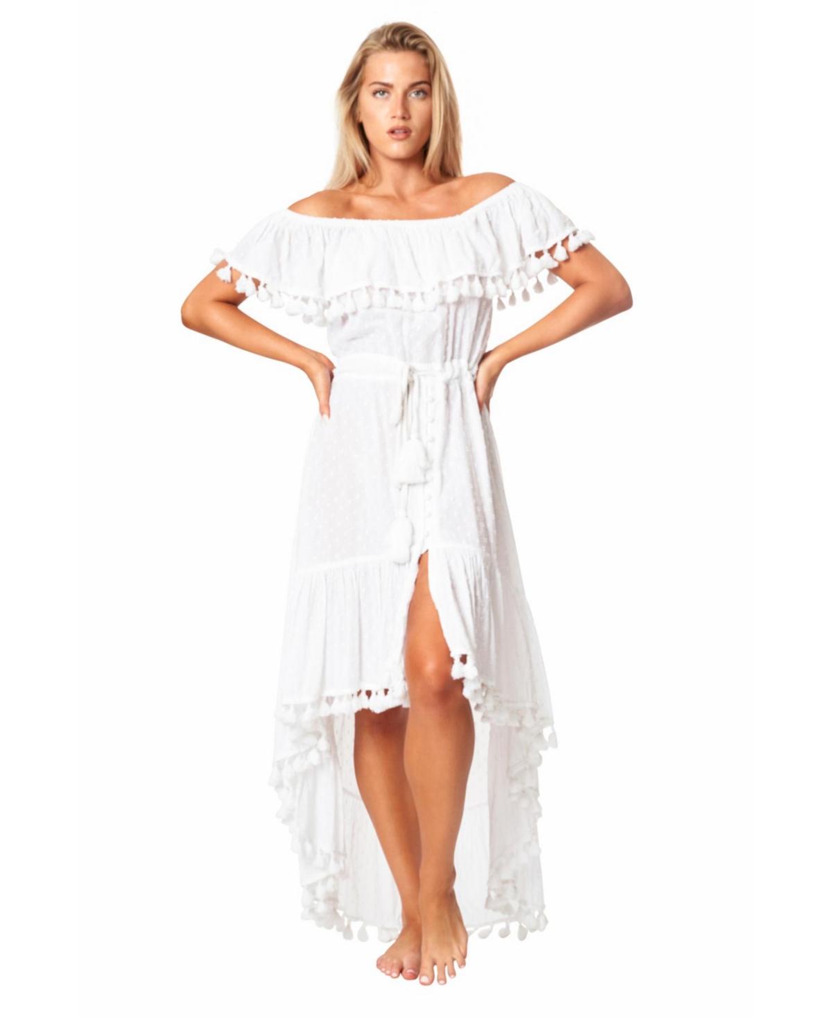 La Moda Clothing Off Shoulder High Low Dress in White | Lyst