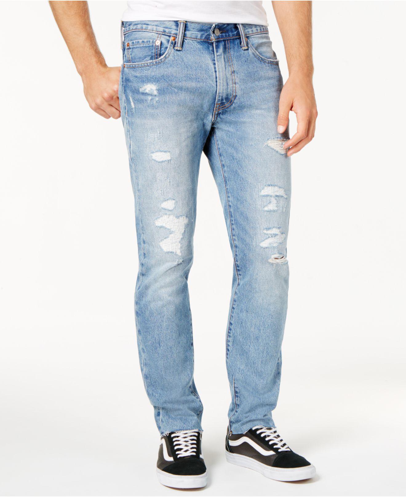 Levi s Men s 511tm Slim fit Cropped Raw hem Jeans In Blue For Men Lyst