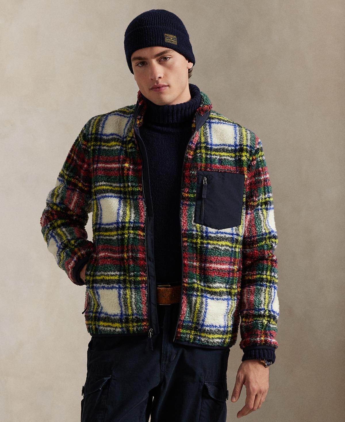 Polo Ralph Lauren Plaid Pile Fleece Hybrid Jacket in Brown for Men | Lyst