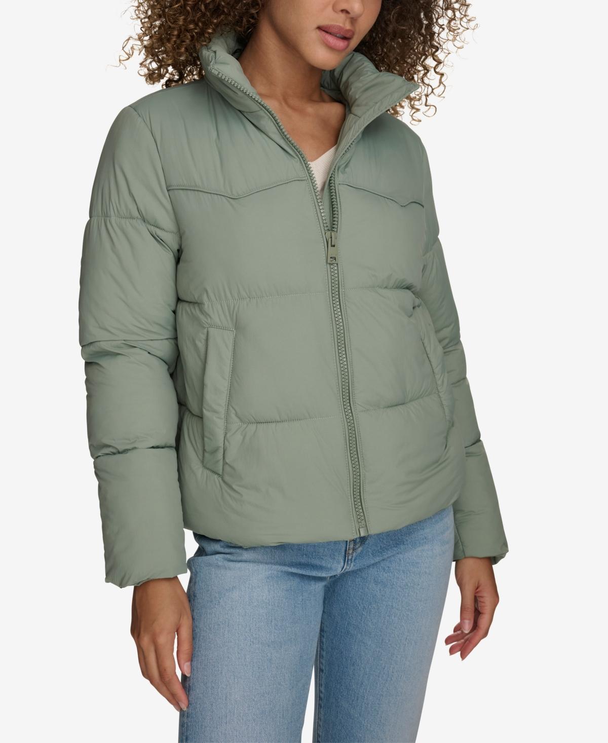 Levi's Western Puffer Jacket in Green | Lyst