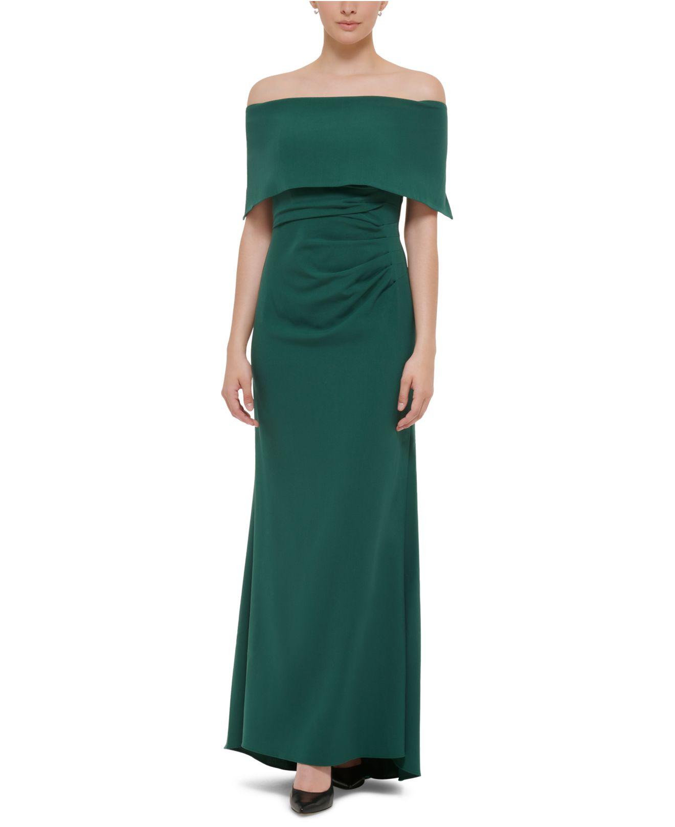 Vince Camuto Off The Shoulder Gown In Green Lyst