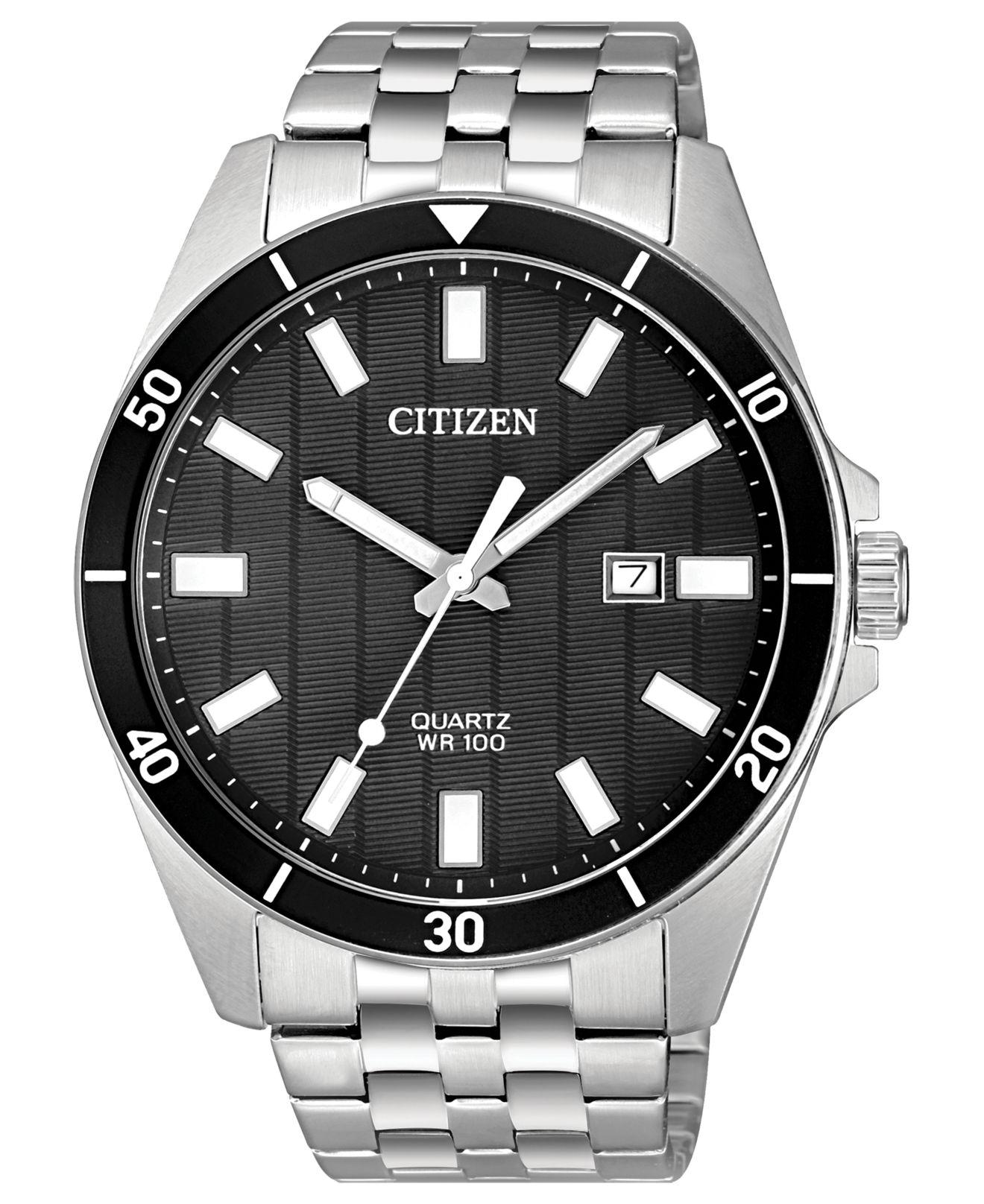 Citizen Quartz Stainless Steel Bracelet Watch 42mm in Silver-Tone ...